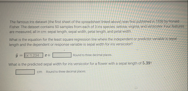 Solved The famous iris dataset (the first sheet of the | Chegg.com
