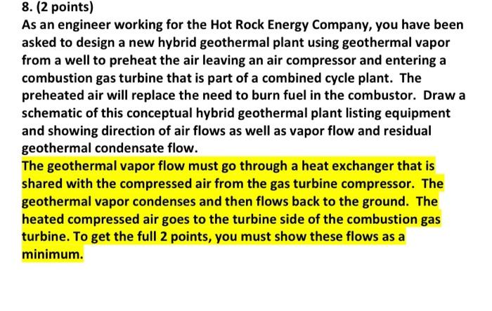 Solved As an engineer working for the Hot Rock Energy | Chegg.com