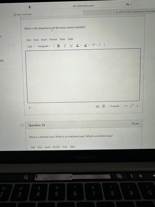 Solved What is the importance, of the loop control variable? | Chegg.com