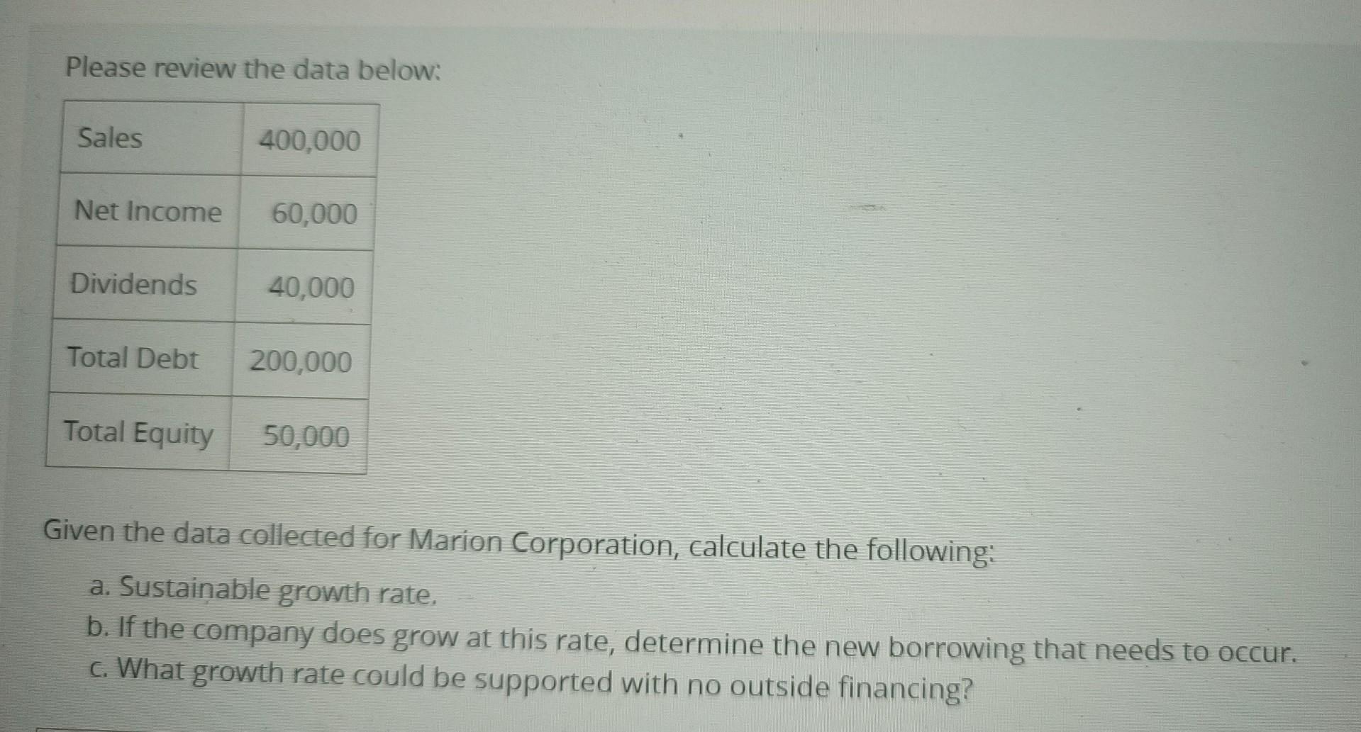 Solved Please review the data below: Given the data | Chegg.com
