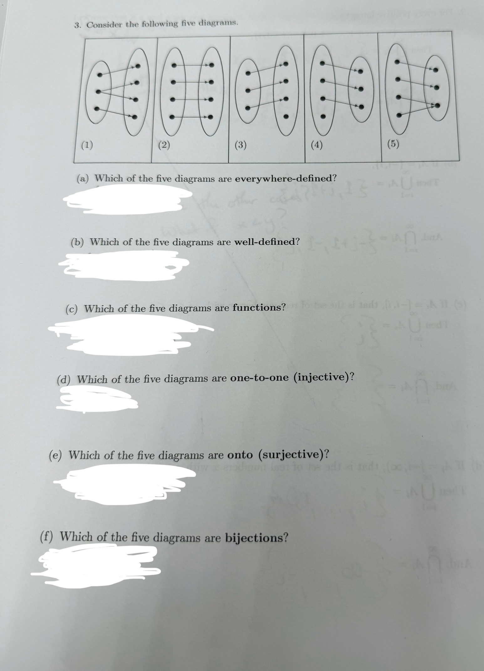 Solved 3 ﻿Consider the following five diagrams.(a) ﻿Which of | Chegg.com