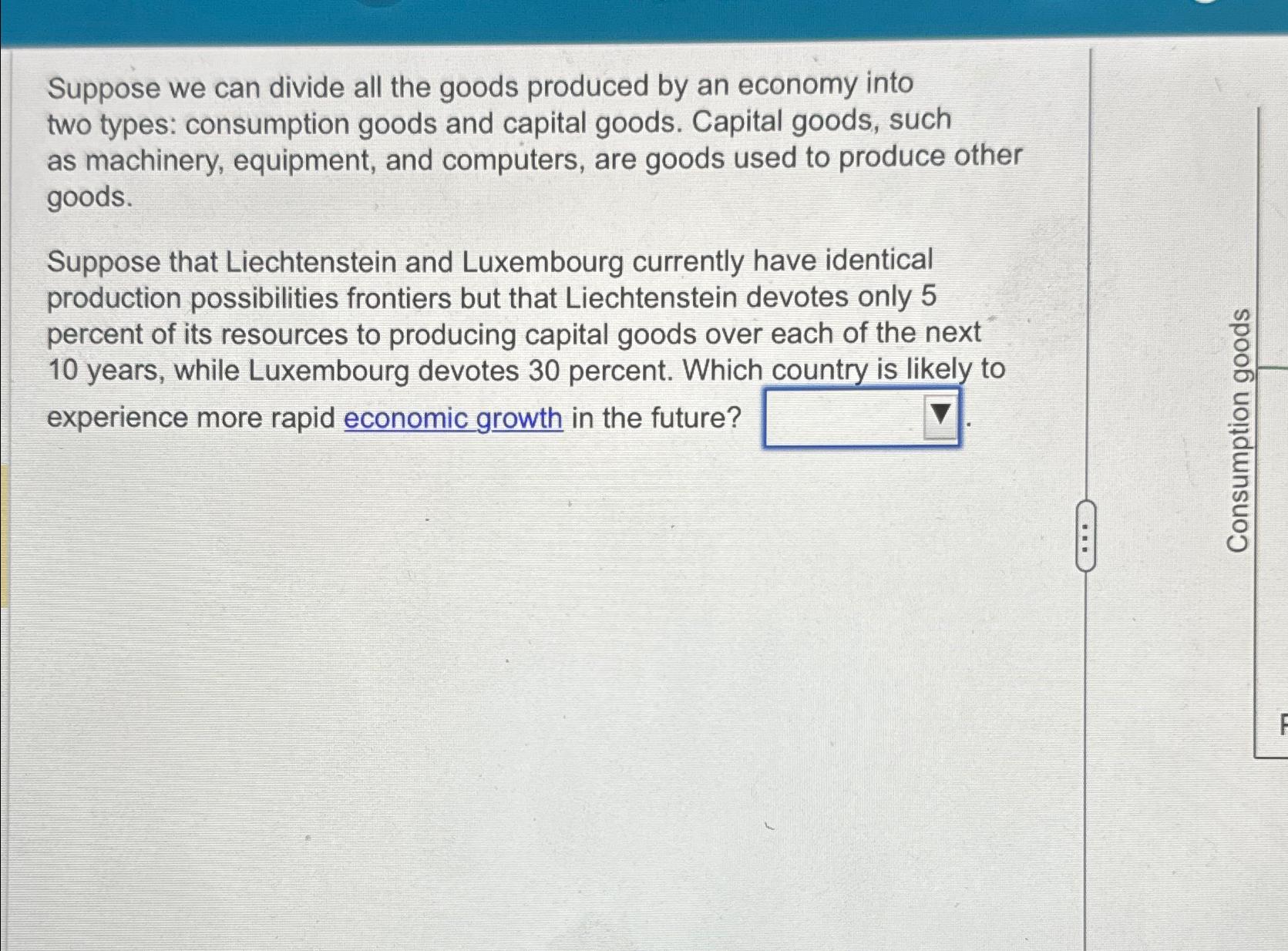 Solved Suppose we can divide all the goods produced by an | Chegg.com