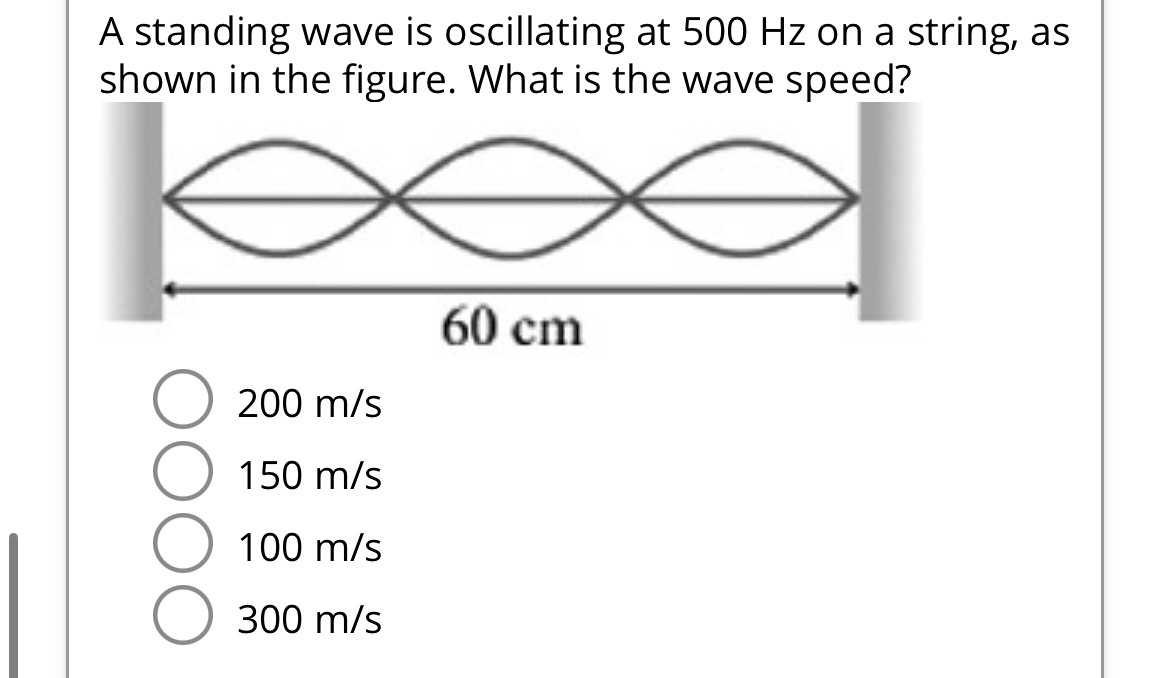 Solved A standing wave is oscillating at 500Hz ﻿on a string, | Chegg.com