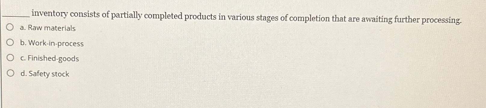 Solved inventory consists of partially completed products in | Chegg.com