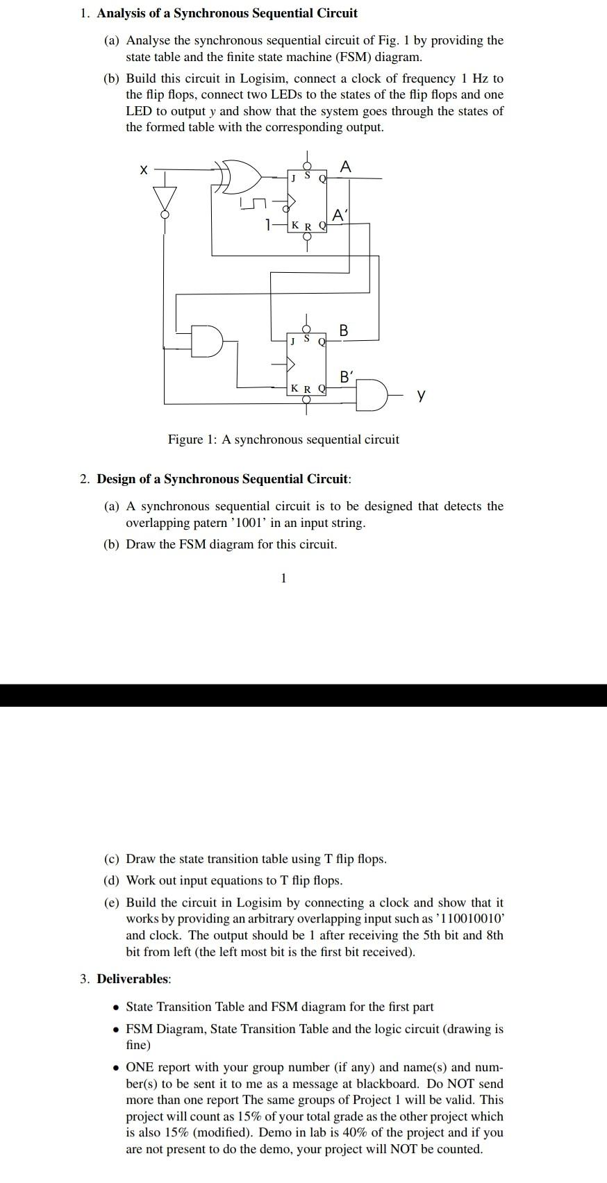 Solved 1. Analysis of a Synchronous Sequential Circuit (a) | Chegg.com
