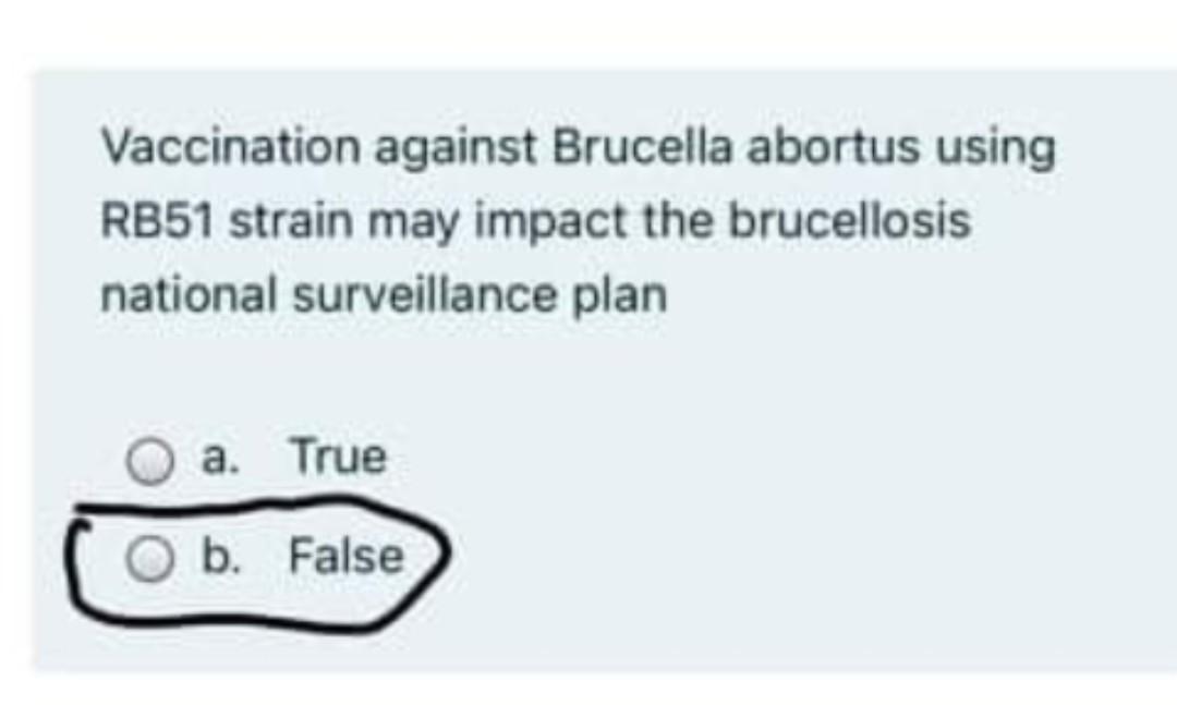Solved Vaccination against Brucella abortus using RB51 | Chegg.com