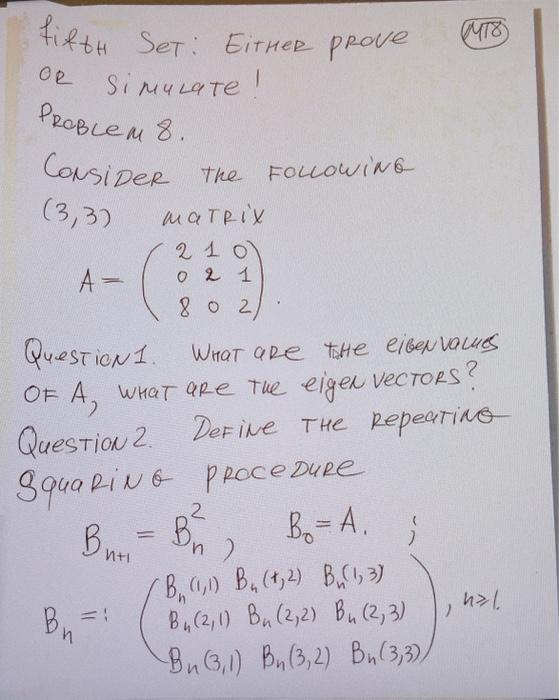 Solved fifth Set: Eithеr prove ое ! ді мишате Prовсем 8. | Chegg.com Solved fifth Set: Eithеr prove ое ! ді мишате Prовсем 8. | Chegg.com