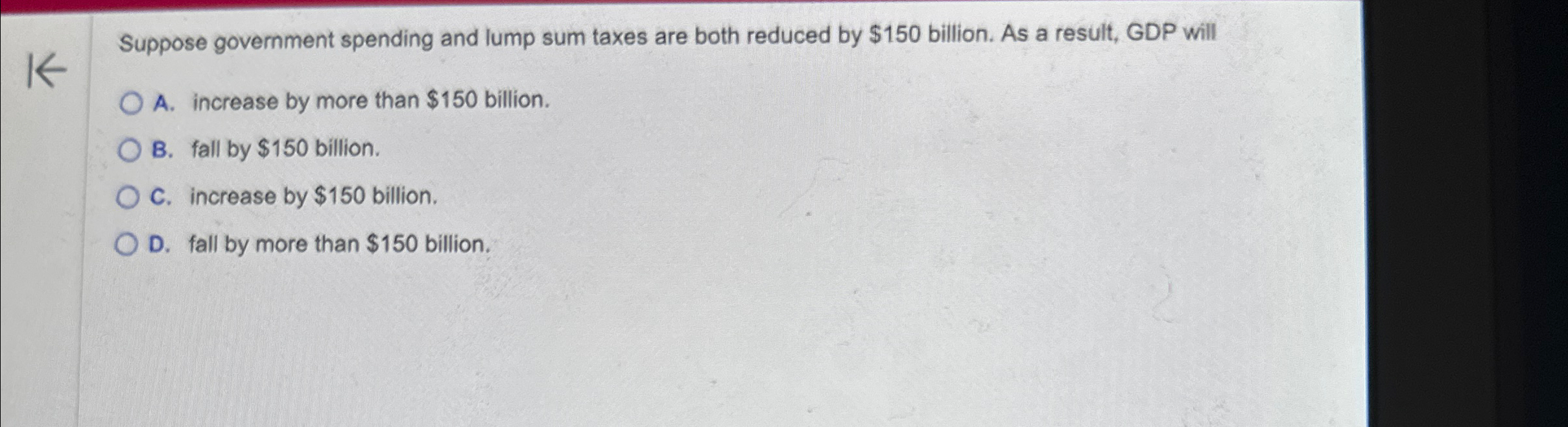 Solved Suppose government spending and lump sum taxes are | Chegg.com