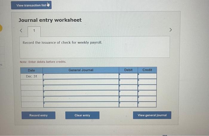 Solved Journal entry worksheet Record the issuance of check | Chegg.com