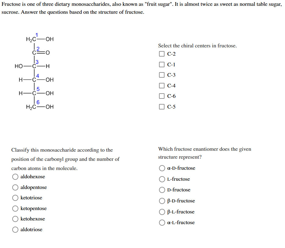 Classify this monosaccharide according to the | Chegg.com