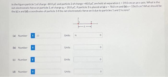 Solved In the figure particle 1 of charge −80.0μC and | Chegg.com