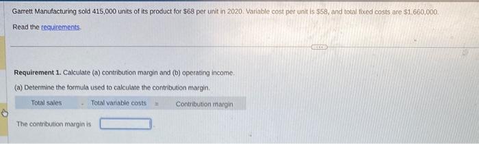 Solved Garrett Manufacturing sold 415,000 units of its | Chegg.com