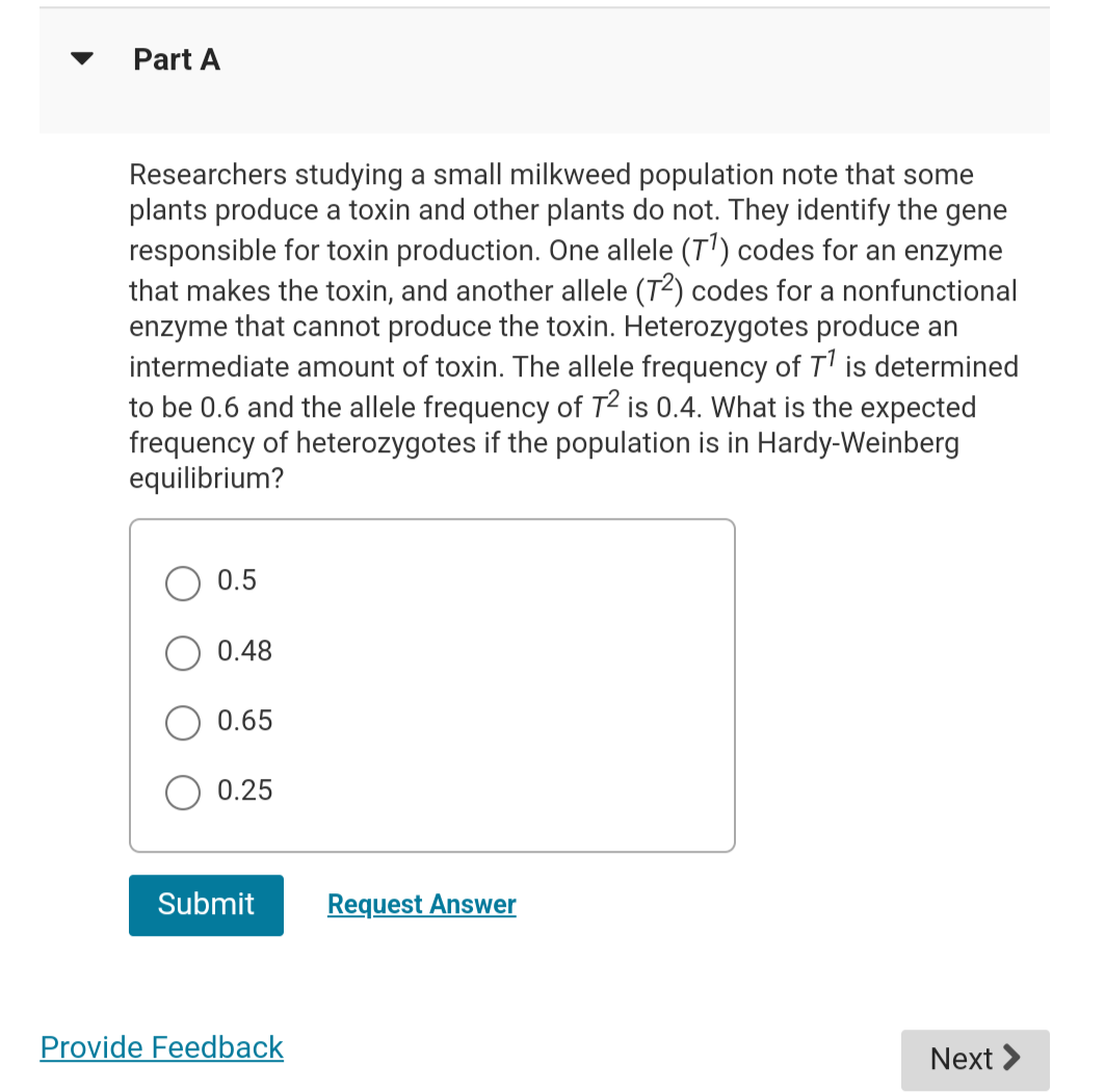Solved Researchers studying a small milkweed population note | Chegg.com