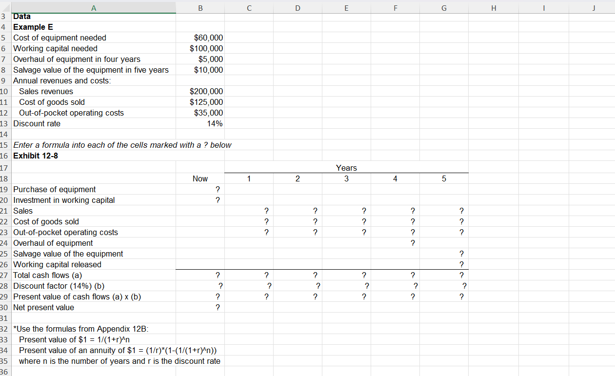 [Solved]: Chapter 12: Applying Excel: Excel Worksheet (Part