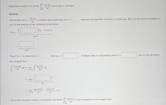 Solved Determine whether the series ∑n=1∞4nln(3n) converges | Chegg.com