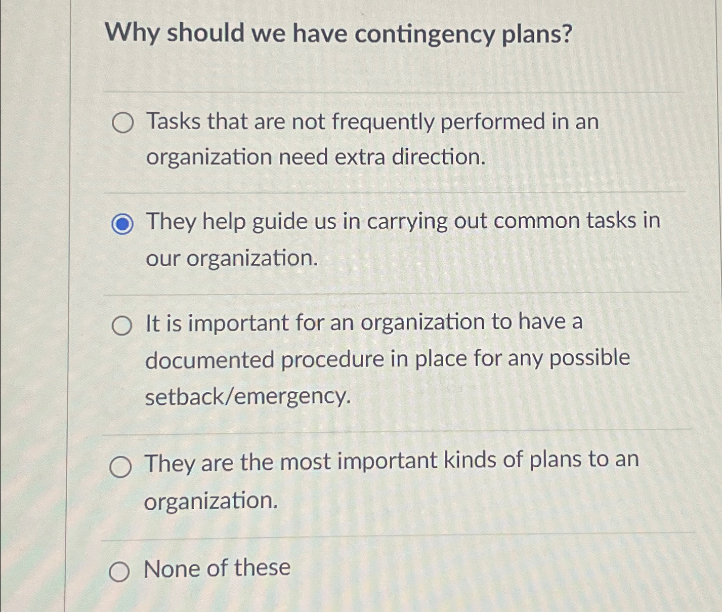 Solved Why should we have contingency plans?Tasks that are | Chegg.com