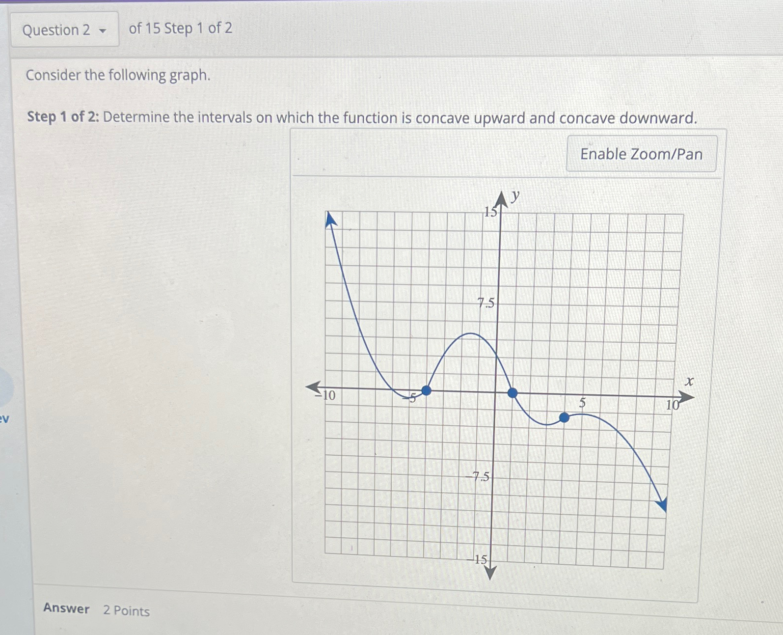 Solved of 15 Step 1 of 2Consider the following graph.Step | Chegg.com Solved of 15 Step 1 of 2Consider the following graph.Step | Chegg.com