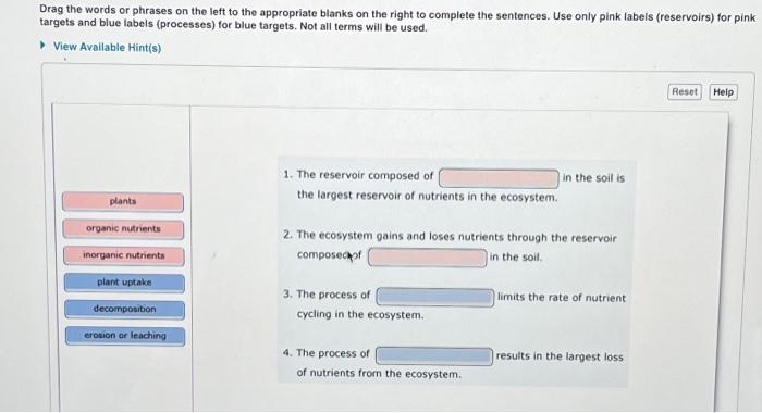 Solved Drag the words or phrases on the left to the | Chegg.com