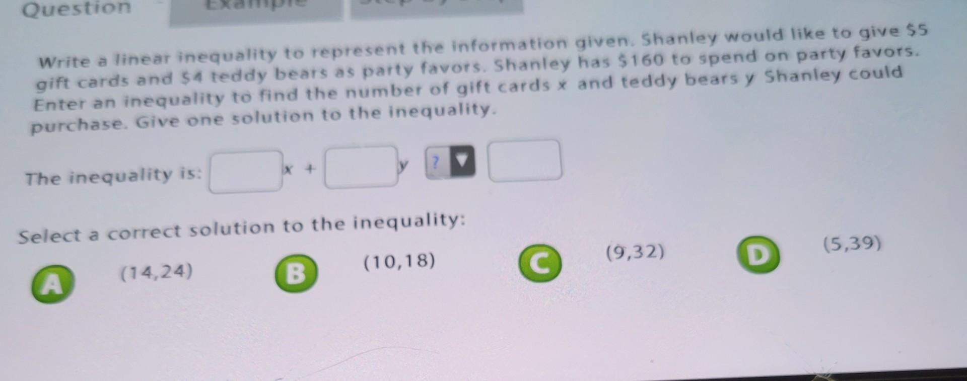 Solved Write a linear inequality to represent the | Chegg.com
