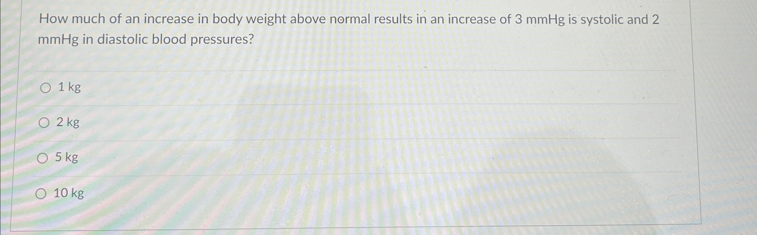 Solved How much of an increase in body weight above normal | Chegg.com