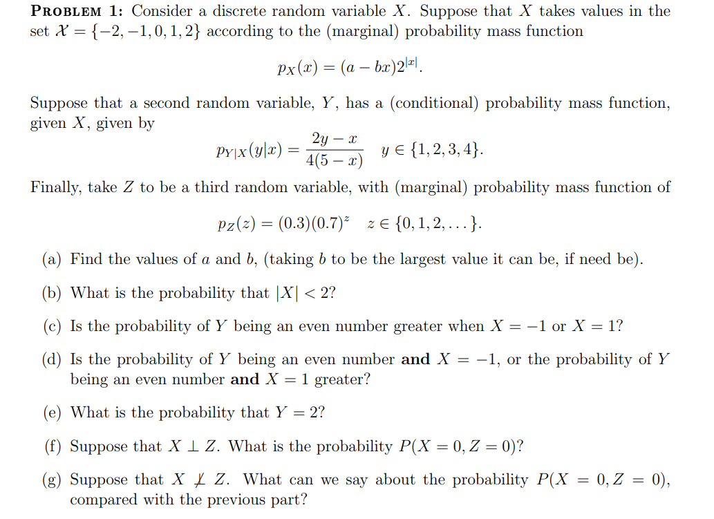 Solved Problem 1: Consider a discrete random variable x. | Chegg.com