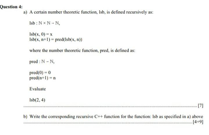 Solved Question 4 A A Certain Number Theoretic Function 0382