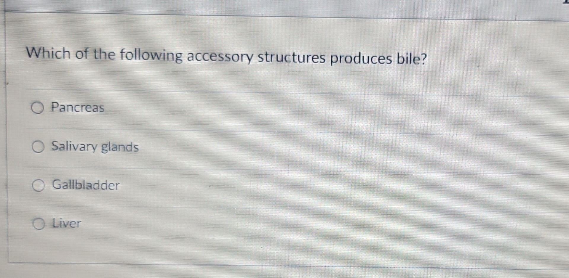 Solved Which of the following accessory structures produces | Chegg.com