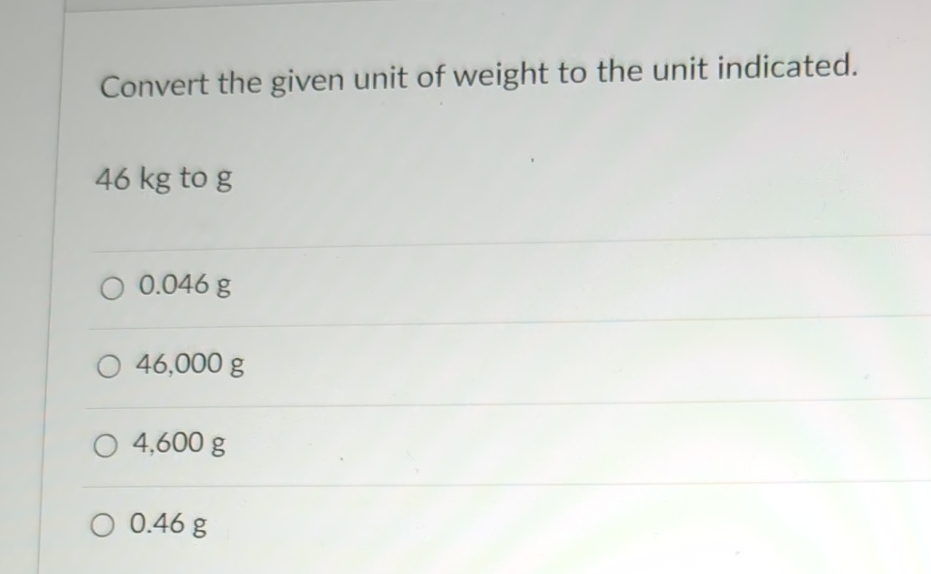 Solved Convert the given unit of weight to the unit | Chegg.com