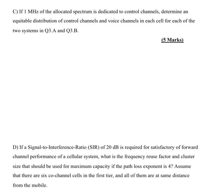 Solved A) If a total of 30 MHz of bandwidth is allocated to | Chegg.com