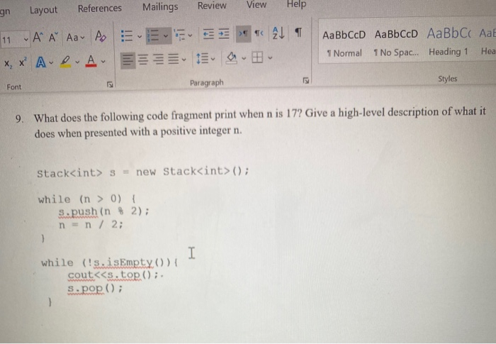 Solved Mailings Review View Help Gn Layout References 11 A A