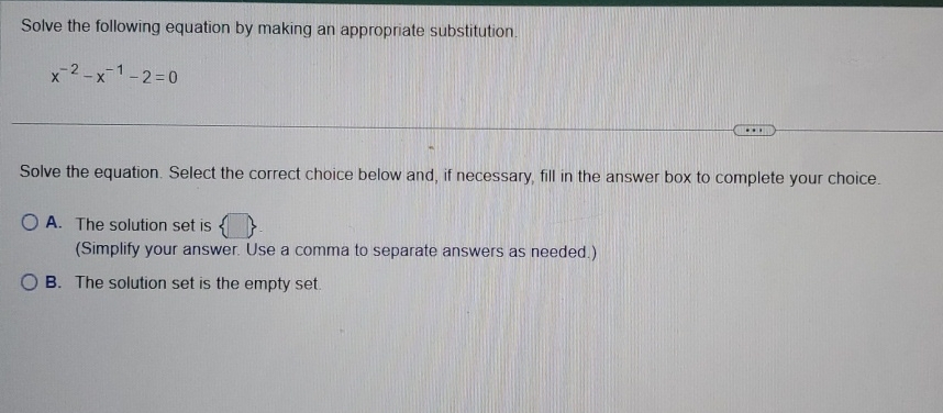 Solved Solve the following equation by making an appropriate | Chegg.com