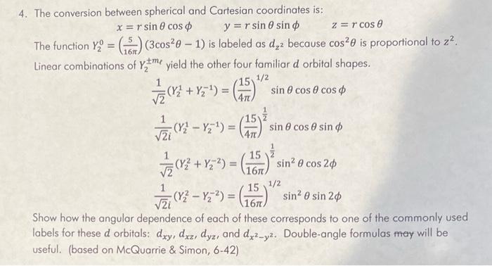 Solved x=rsinθcosϕy=rsinθsinϕz=rcosθ The function | Chegg.com