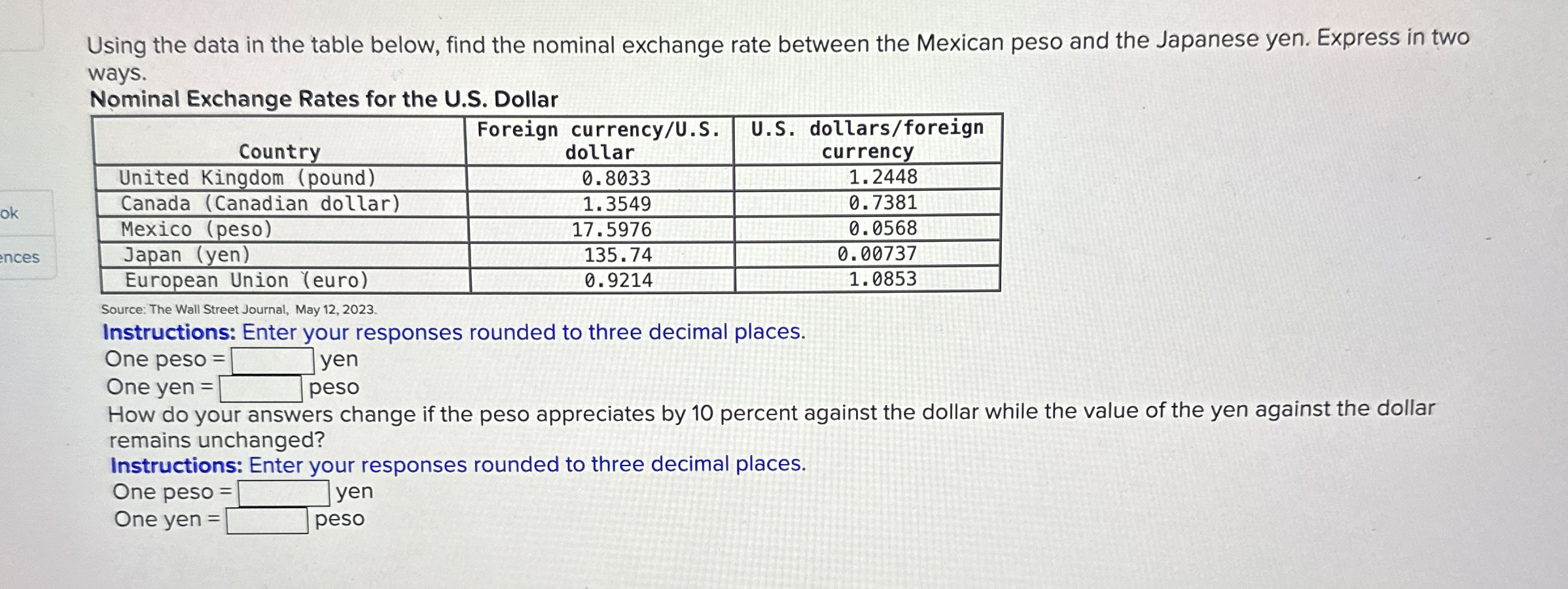 Solved Using the data in the table below, find the nominal | Chegg.com