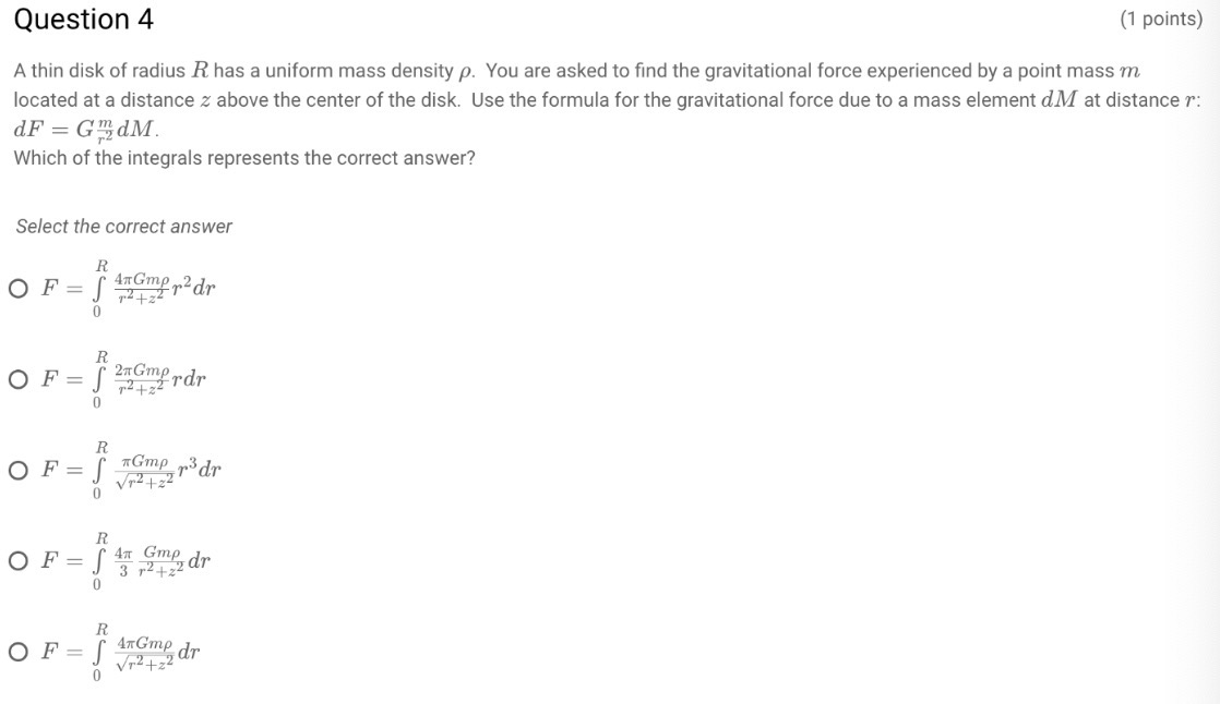 Solved Question 4A thin disk of ﻿radius R ﻿has a uniform | Chegg.com
