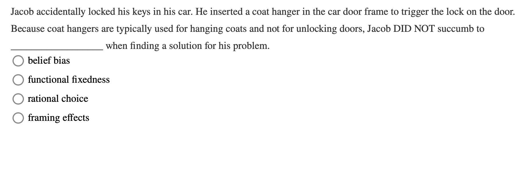 Solved Jacob accidentally locked his keys in his car. He | Chegg.com