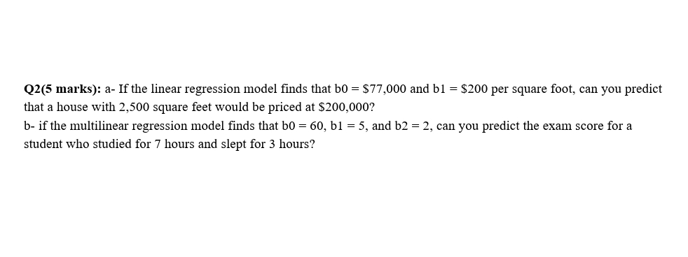 Solved Q2(5 ﻿marks): a- ﻿If the linear regression model | Chegg.com