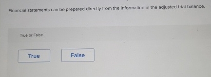 Solved Financial statements can be prepared directly from | Chegg.com