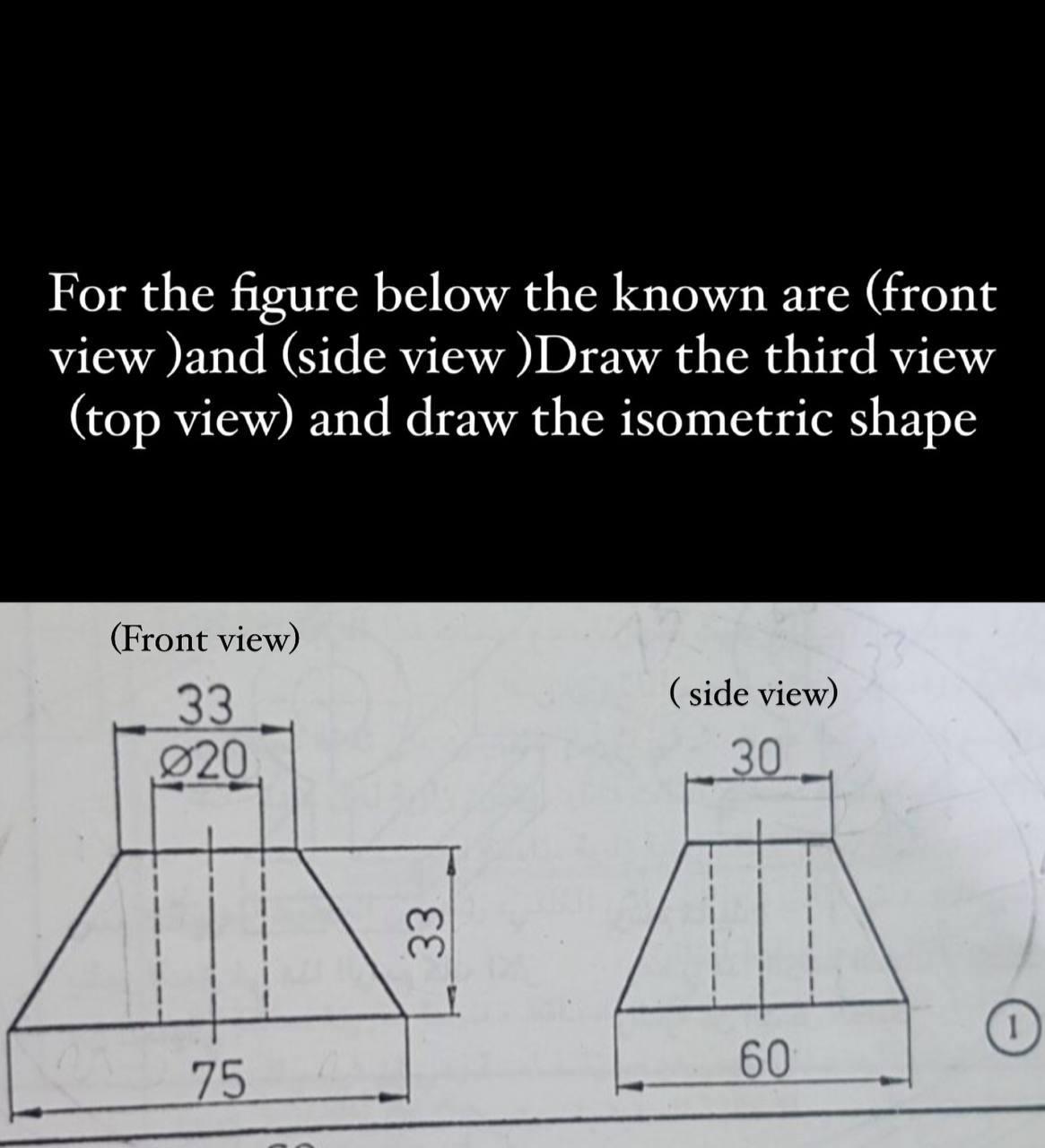 Solved For the figure below the known are (front view )and | Chegg.com