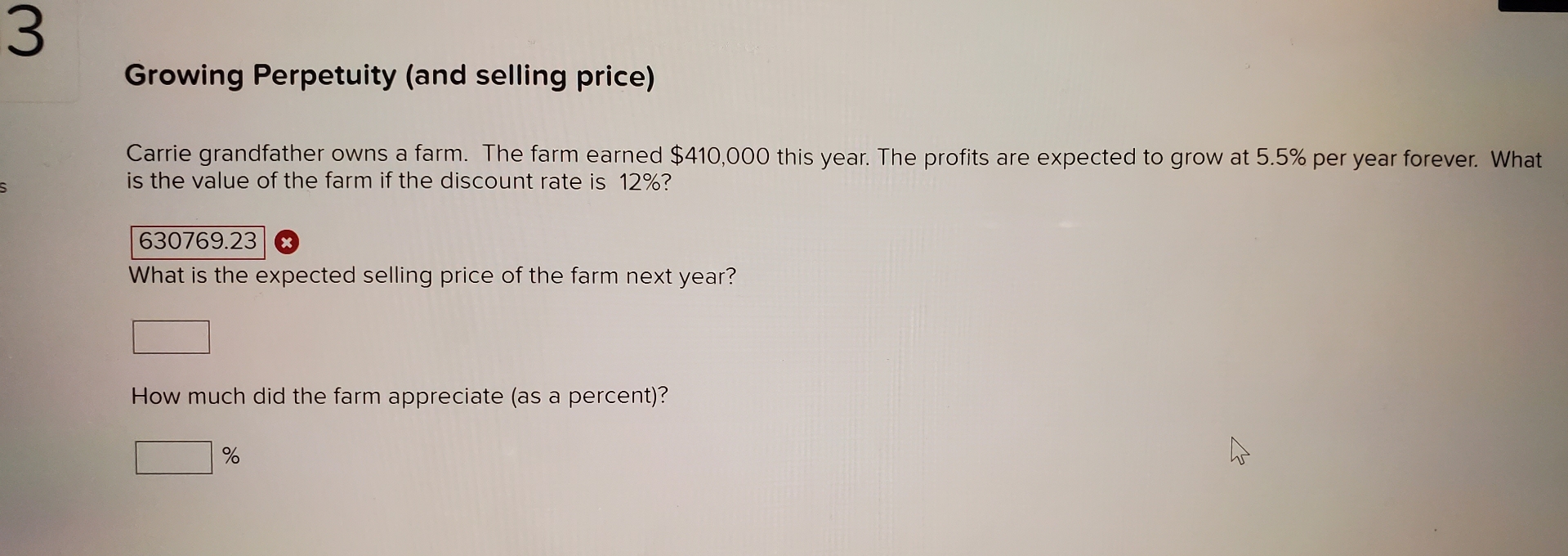 Solved Growing Perpetuity (and selling price)Carrie | Chegg.com