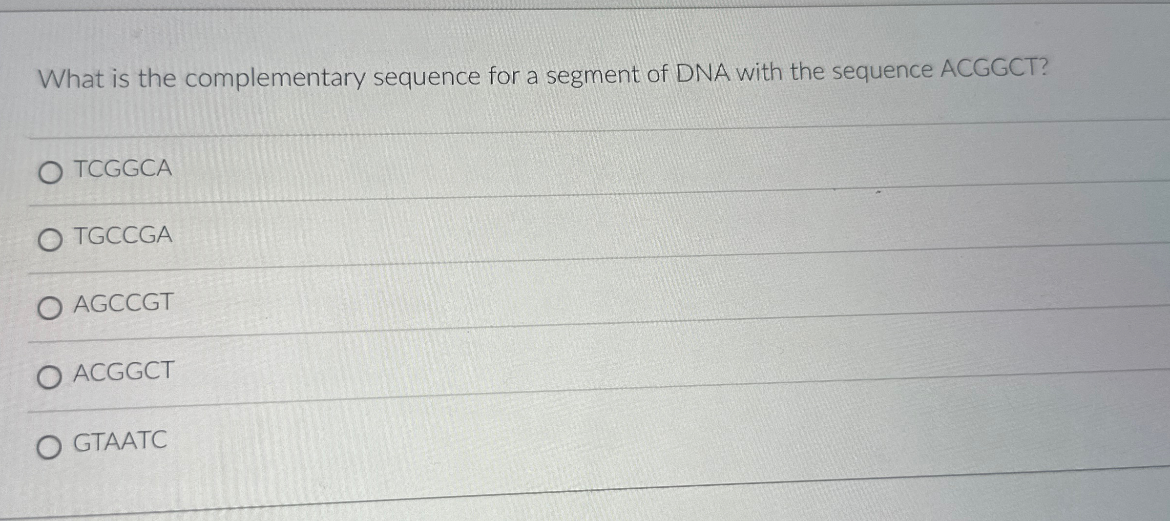 Solved What is the complementary sequence for a segment of | Chegg.com