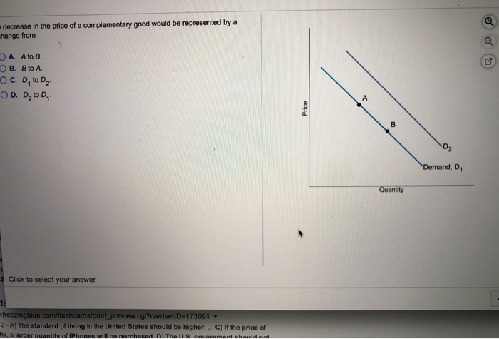 Solved decrease in the price of a complementary good would | Chegg.com