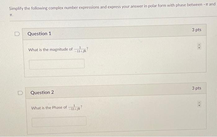 Solved Simplify the following complex number expressions and | Chegg.com