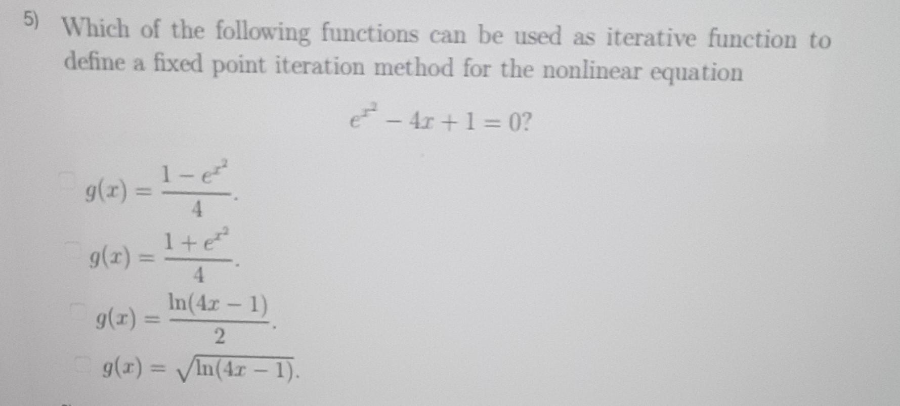Solved 5) Which of the following functions can be used as | Chegg.com