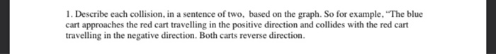 Solved 1. Describe each collision, in a sentence of two, | Chegg.com