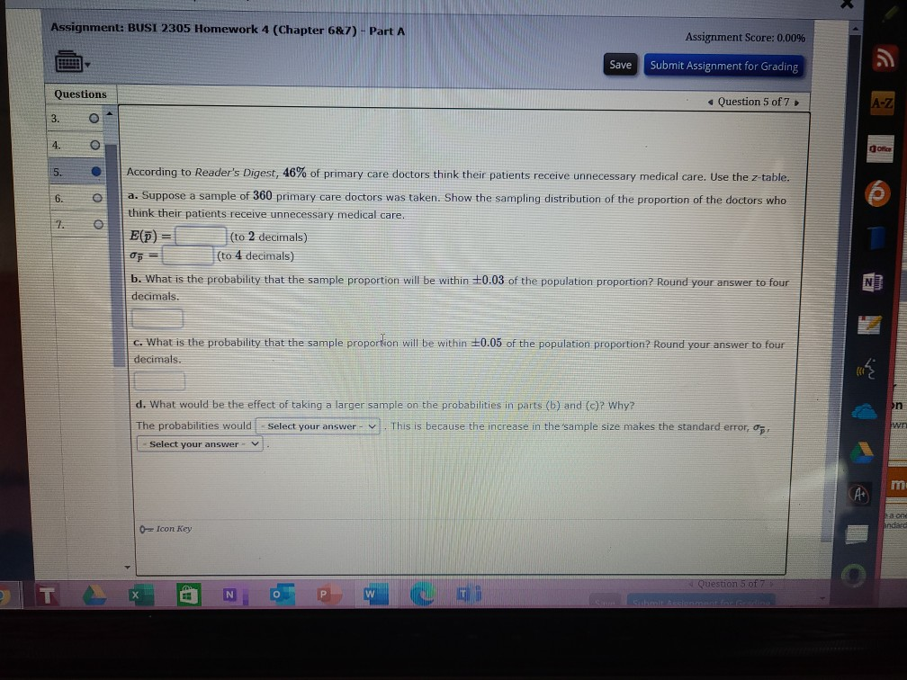 Solved Assignment: BUSI 2305 Homework 4 (Chapter 6&7) - Part | Chegg.com