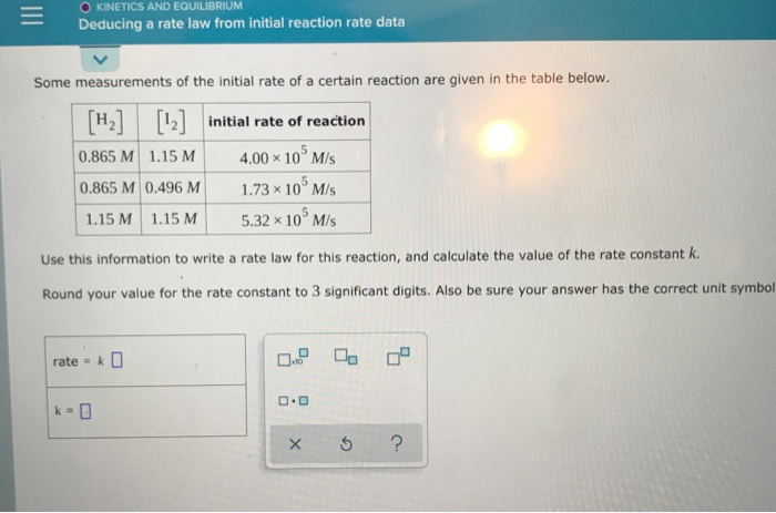 Solved II O KINETICS AND EQUILIBRIUM Deducing a rate law | Chegg.com