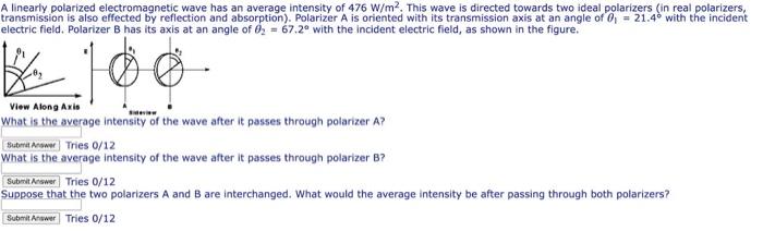 Solved A linearly polarized electromagnetic wave has an | Chegg.com