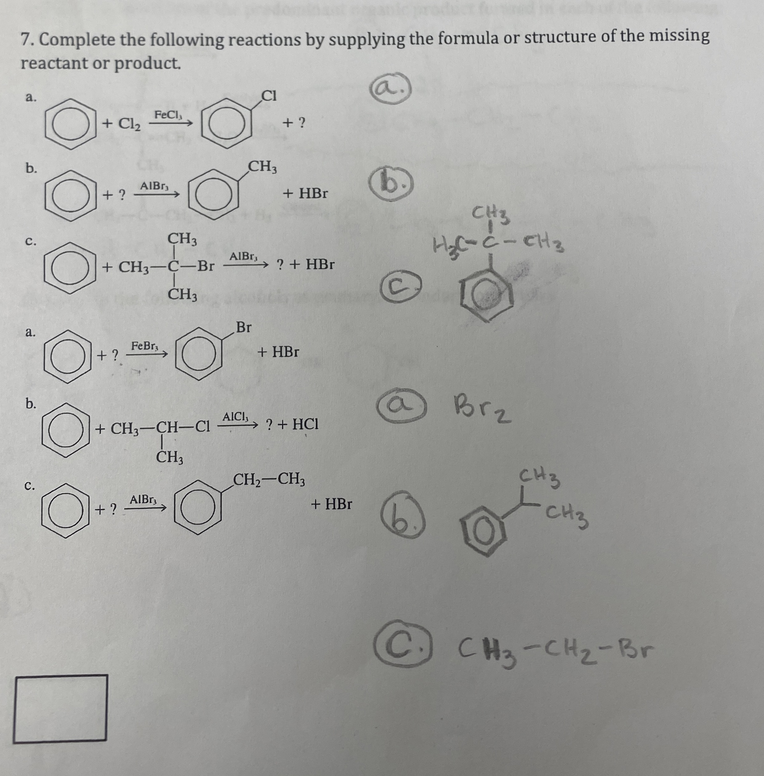 Solved Complete the following reactions by supplying the | Chegg.com
