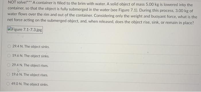 Solved NOT solve!*** A container is filled to the brim with | Chegg.com