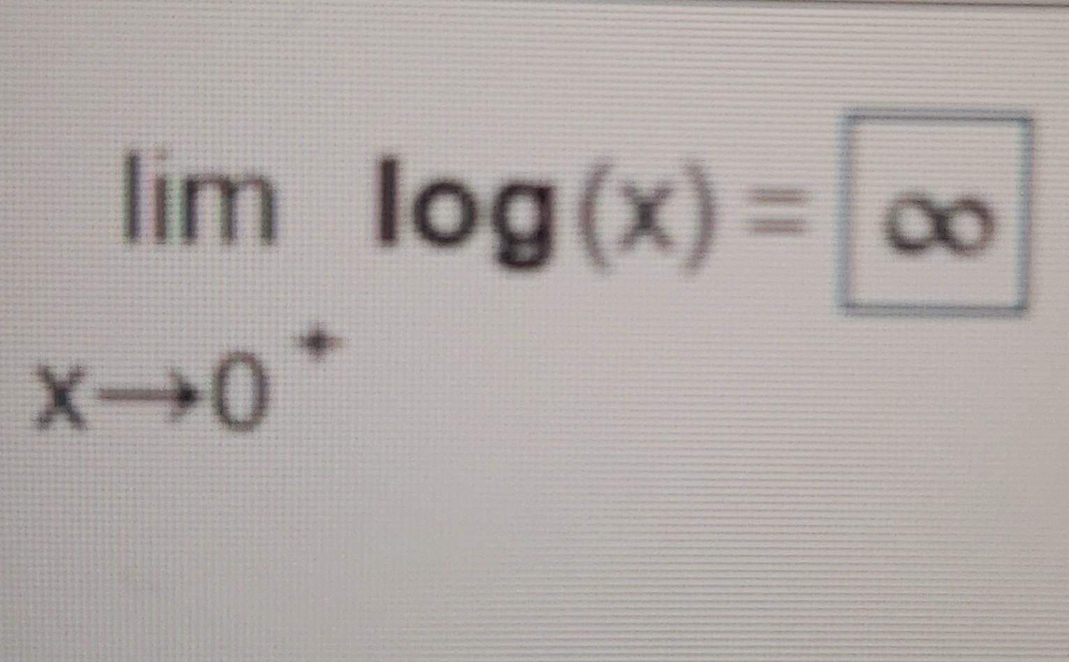 Solved lim log(x) = 00 X-01 = | Chegg.com